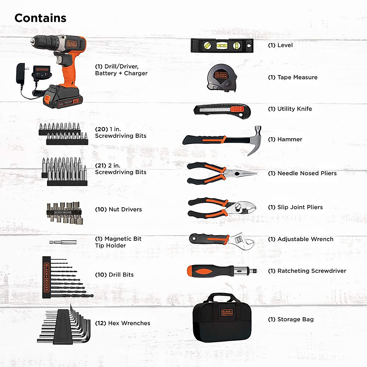 beyond by BLACK+DECKER Home Tool Kit with 20V MAX Drill/Driver, 83-Piece (BDPK70284C1AEV)
