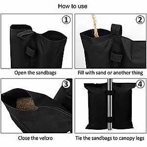 renlog Sand Canopy Weight Bags, 120 LBS Gazebo Tent Weights Sand Bags, 4 Pack (Without Sand)