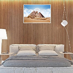 Bdzxfqwe Canvas Wall Art Egyptian Pyramid Stone Figure Prints Posters Pictures Printing Office Living Room Bedroom Decor Unframed18 x12