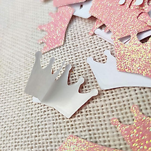 Mybbshower Glitter Pink Tiara Crown Stickers for Princess Birthday Party Envelope Sealing Adhesive Labels for School 1 4/5 Inch Pack of 100