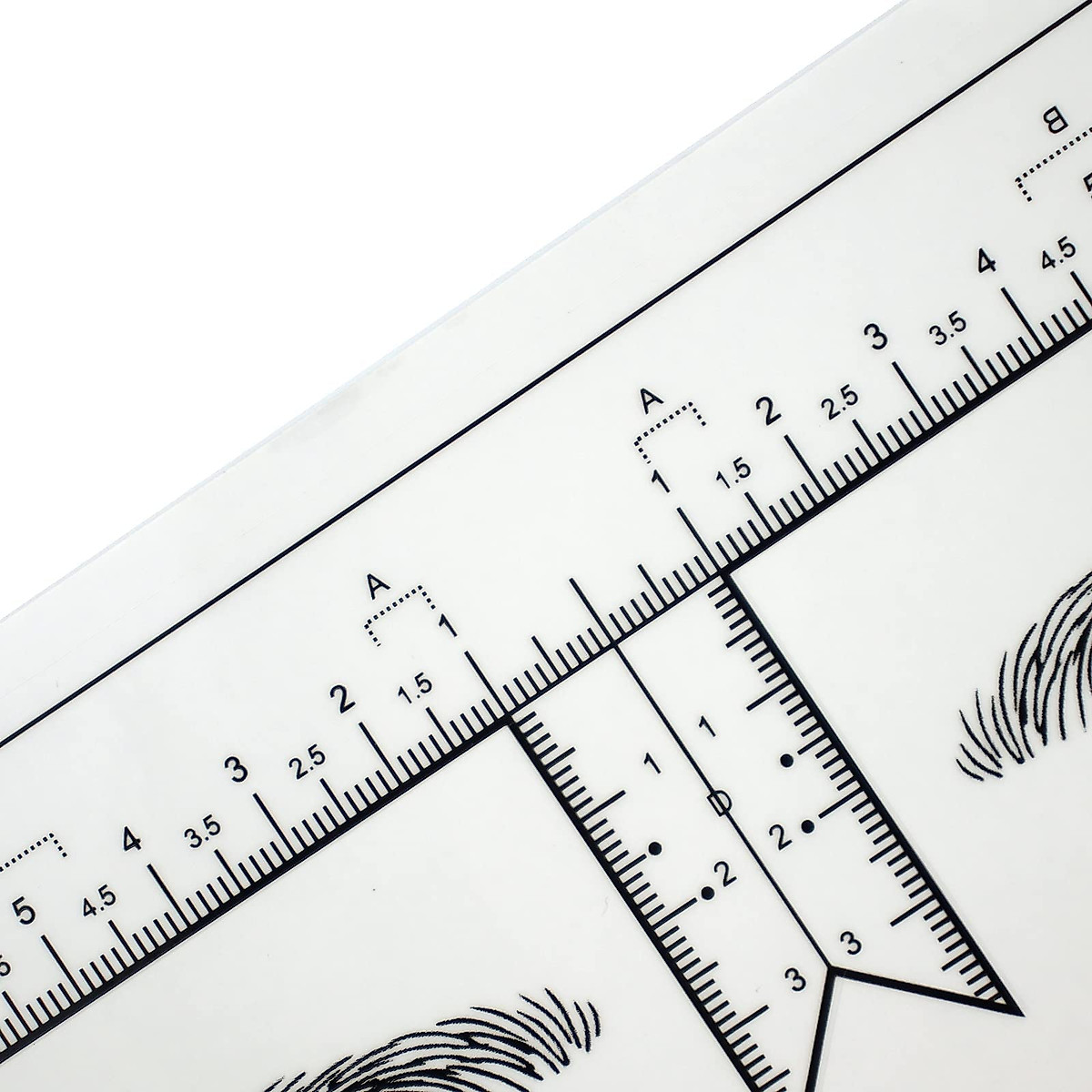 50pcs Disposable Eyebrow Ruler Stencils with Eyebrow Shape for Microblading Permanent makeup Tattoo Eyebrow design Eyebrow Mapping Ruler (Model B-50pcs)