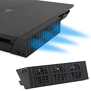 TNP Cooling Fan for PS4 Slim Console - External 3-Fan Intelligent Automatic Temperature Control Cooler for PS4 Slim - Sensor Controlled Radiator Heat Exhaust Accessories for Playstation 4 Slim ONLY