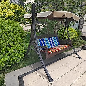 Outdoor Bench Cushion 48x17in Waterproof Patio Furniture Cushions Long Time Color Fastness Garden Sofa Settee Couch Swing Pads Thickened Sponge Filling Bench Cushions For Indoor Furniture/Blue