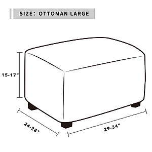 Easy-Going 100% Dual Waterproof Stretch Ottoman Cover Rectangle Folding Storage Stool Furniture Protector Soft Slipcover for Living Room with Elastic Bottom (Large, Dark Gray)