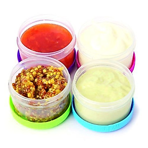 Twist Top Salad Dressing Cups Kitchen Storage Container Pack of 4 Reusable Dipping Sauce