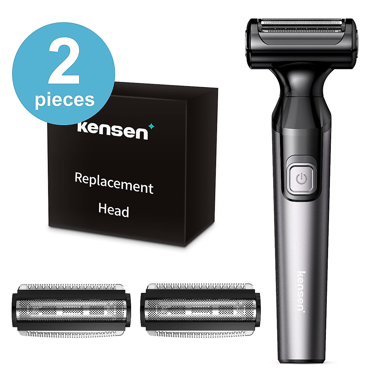 Body Hair Trimmer for Men, KENSEN Upgrade Body Groomer Showerproof Wet Dry Ball Shaver, Portable Battery Operated Groin Area Body Shavers