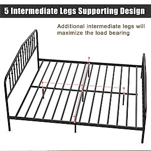 K/A Metal Smart Base Bed Frame/Platform Bed Frame/No Box Spring Needed/Sturdy Steel Frame/Underbed Storage, Queen,Full Size Platform Bed Frame,keesta Bed Frame,Full Bed Frame (Black)