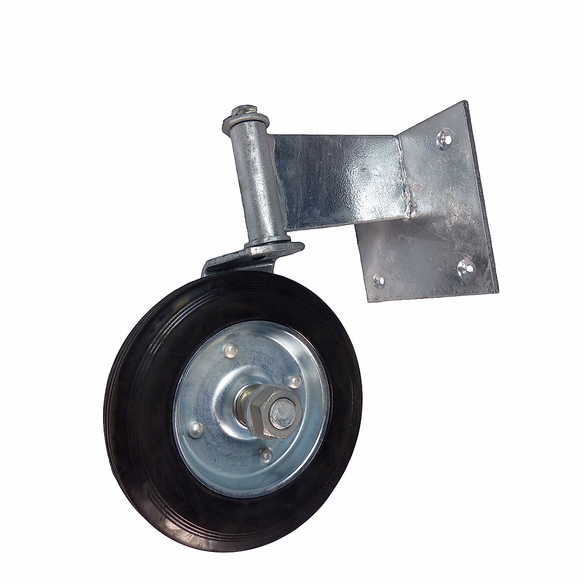 Swivel Wheel for Swinging Wood Gate. Galvanized Steel Guards Against Rusting. Product is Easy to Install