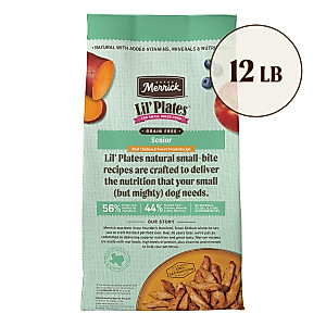 Merrick Lil’ Plates Premium Grain Free Senior Dry Dog Food For Small Dogs, Real Chicken, Sweet Potato Kibble - 12.0 lb. Bag