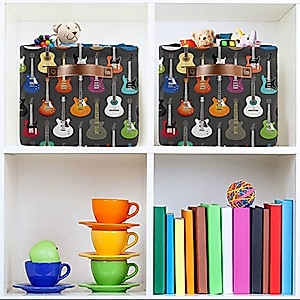 Modern Guitar Storage Basket Music Storage Box Bin Large Laundry Organizer Basket for Bathroom Nursery Kitchen Clothes Toys Newspaper 1PC