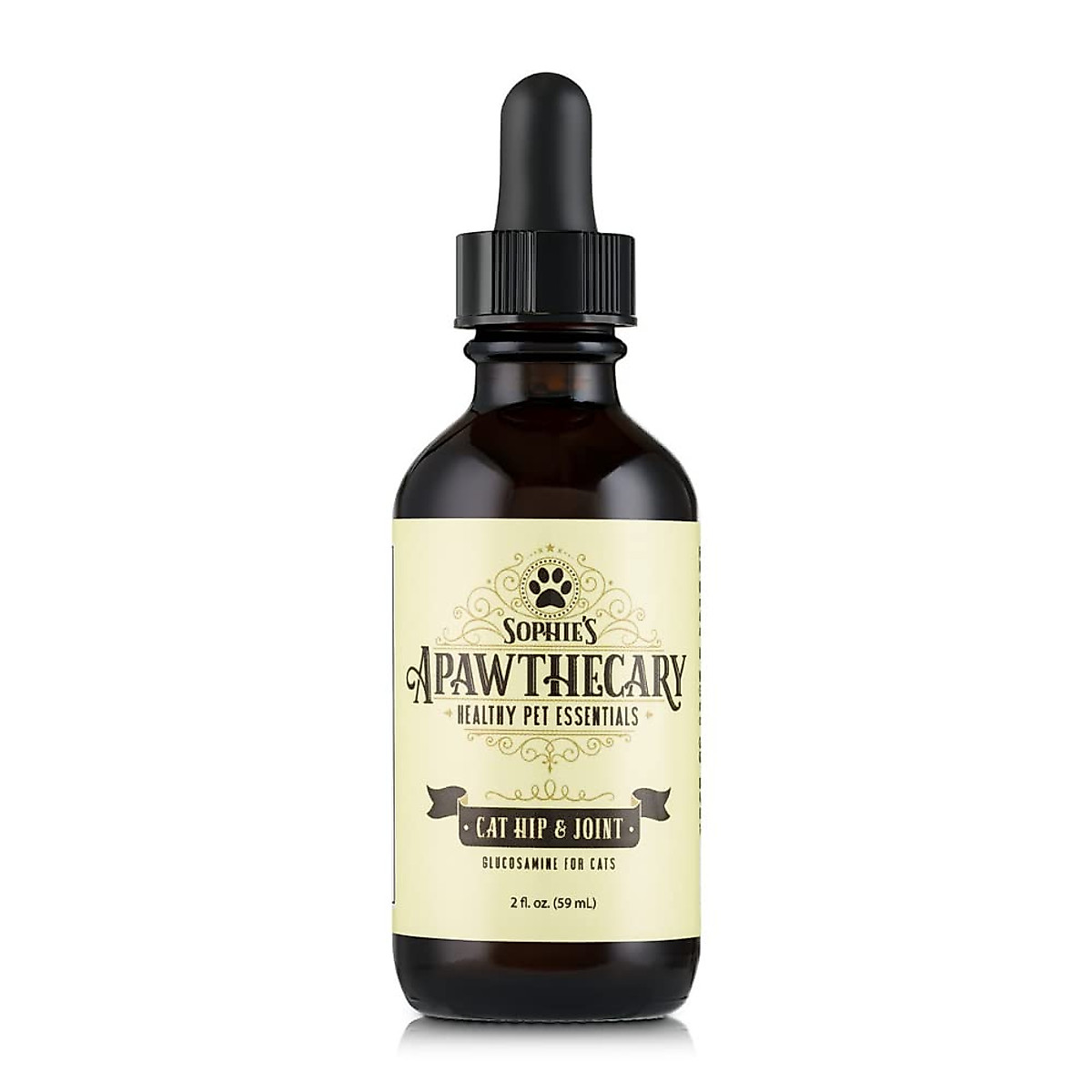 Sophie's Apawthecary Cat Hip and Joint Glucosamine Liquid Supplement 2 oz for Pain Relief and Improved Joint Flexibility