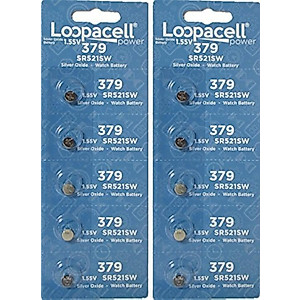 Loopacell Silver Oxide Batteries Size 379 (SR521SW) 10 Batteries