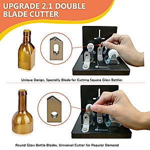 Bottle Cutter, Genround Upgrade 2.1 Glass Bottle Cutter Machine for Round, Square and Oval Bottle Cutting | Cut Bottle from Neck to Bottom | Glass Cutter Bottle Cutting Tool for DIY Projects