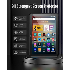 MoKo Screen Protector Fits Amazon Fire HD 8 & 8 Plus Tablet (12th Generation/10th Generation, 2024/2022/2020 Release) 8", Anti-Scratch 9H Hardness HD Clear Tempered Glass Screen Film - Clear
