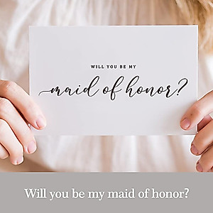 CGBRspacex Will You Be My Bridesmaid Cards (6 Packs), Bridesmaid Proposal Cards, 4 Bridesmaid Cards, 2 Maid of Honor Cards, Wedding Card with 6 Envelopes