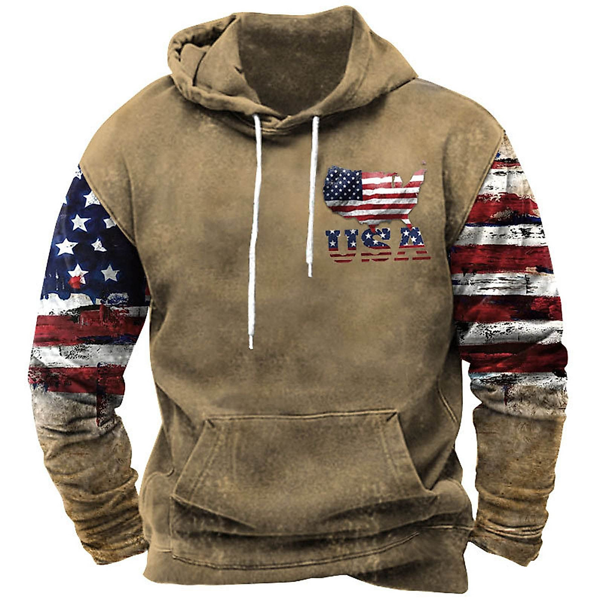 Aymnlox deals of the day clearance Hoodies for Men Western Aztec Ethnic Lightweight Hooded Sweatshirts Casual Long Sleeve Ethnic Print Graphic Pullover men sweater hoodie Brown M