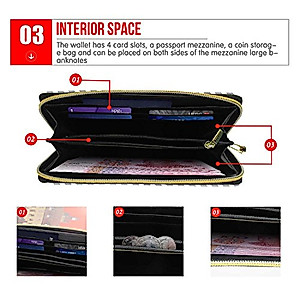 Mumeson Novelty Cats Stars Print Women RFID Wallet Leather Purse Long Clutch Bag Credit Card Holder