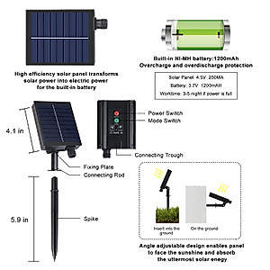 Solar String Lights Patio Lights LED Halloween String Lights for Outside Garden Yard Party Wedding Christmas Decoration Waterproof with Remote 25ft 60 LED