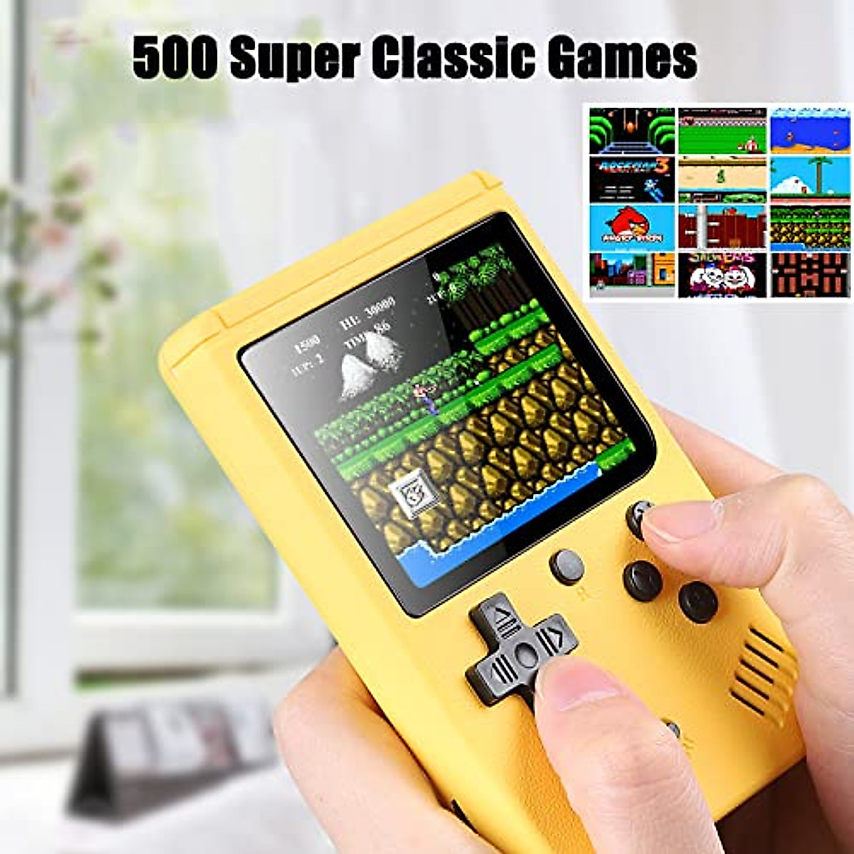 Retro Handheld Game Console with Protector Case, 400 Free Classical FC Games Support for Connecting TV & Two Players, Portable Video Game Gifts for Adults & Kids 8-12 90s Retro Toys (Blue)