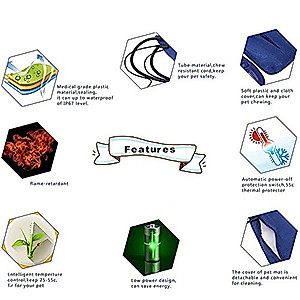 Cat Heating Pad,self Heating cat pad with Safe Indoor use Adjustable Warming Mat, Heated Dog pad with Chew Resistant Cord and Removable Cover for Cats and Small Dogs (Round, Blue) …