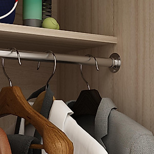 ECACAD 4 Doors Wardrobe Armoire with Louver Doors, Storage Shelves, 4 Drawers & Hanging Rod, Wooden Closet Storage Cabinet for Bedroom, Brown & White (63”W x 19.7”D x 74.8”H)