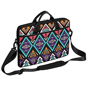 Ethnic Pattern Laptop Computer Bag Waterproof Shoulder Messenger Bag 13-15 inch Durable Laptop Tote Bag with Shoulder Strap Handle Lightweight Crossbody Briefcase