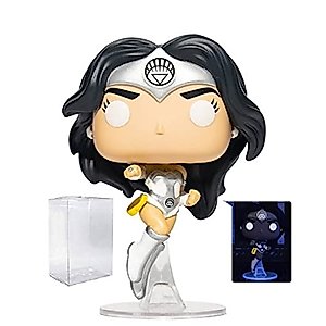 Wonder Woman 80th Anniversary White Lantern Glow-in-The-Dark Pop! Vinyl Figure - EE Exclusive - Bundled with Compatible Pop Box Protector