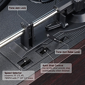 AW Vinyl Record Player with Speakers Turntable for Vinyl Records Stereo System for Home Bluetooth Tape Cassette CD Player Retro All in 1 AM/FM Radio