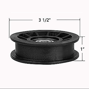 Fourtry 194327 Flat Idler Pulley Fit for Craftsman Riding Mower - Flat Pulley Fit for HU Ariens Poulan Craftsman YT4000 YS4500 Lawn Tractor with 42" 54" Deck, Replace 532194327 280-6630