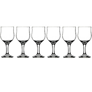Circleware Concord Street Wine Glasses, Set of 6 All-Purpose Elegant Party Beverage Glassware Drinking Cups for Water, Juice, Beer, Liquor, Whiskey Bar Dining Gift, Farmhouse Decor, 8 oz, Clear