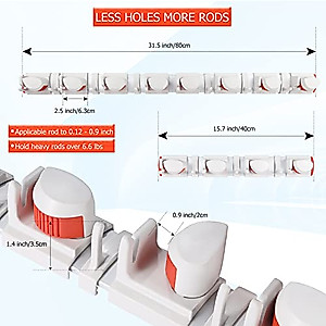 Lalafancy 2 Pack Mop Broom Holder Wall Mount, Broom and Mop Organizer Wall Hanging with Movable Sliding 4 Slots and 3 Hooks, Broom Hanger Storage Rack for Kitchen, Laundry Room