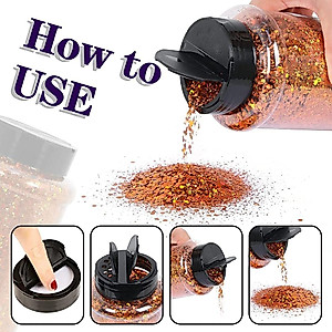 Holographic Chunky Glitter, Rose Gold Glitter, Chunky Mix Glitter, Poly Holographic Chunky Mix Glitter for Resin, DIY, Body & Nail Art Decoration