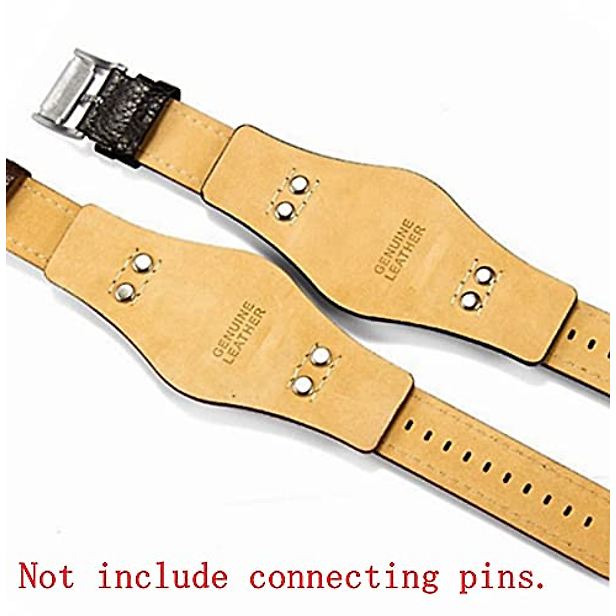 Dioway for Fossil CH2891 Leather Watch Bands 22mm Replacement with Stainless Steel Buckle - Brown 22mm Fossil CH2891 Leather Watch Strap