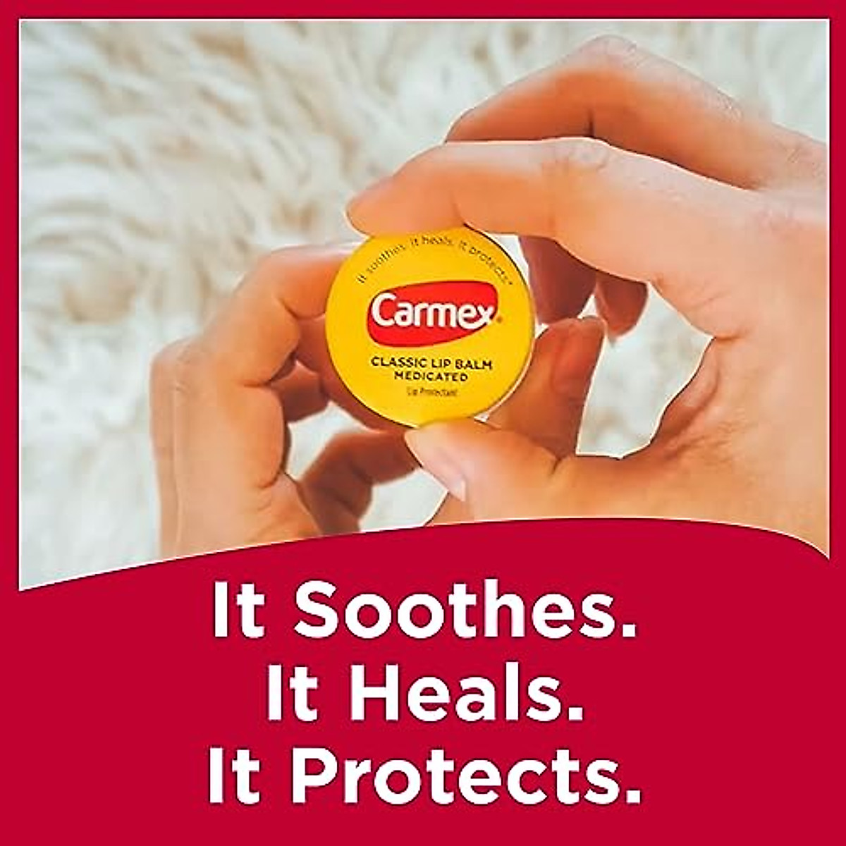 Carmex Medicated Lip Balm Jar, Lip Moisturizer for Dry, Chapped Lips, 0.25 OZ - (2 Packs of 3)