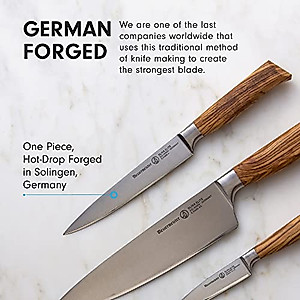 Messermeister Oliva Elite Starter Knife Set - Includes 8" Stealth Chef's Knife, 6" Utility Knife & 3.5" Paring Knife - Rust Resistant & Easy to Maintain