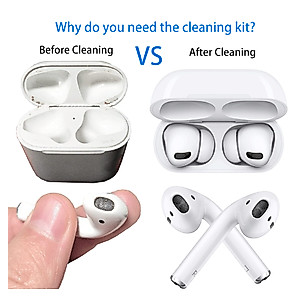 Cleaner Kit Compatible with Airpod Pro 1st 2nd 3rd Generation, Airpods Cleaning Kit and Keyboard Brush Gen 3 2 1, Pen Ear Bud Cleaning Tool for Samsung Galaxy Earbuds, Beats, Laptop, Phone, (White)