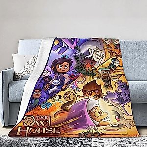 The Owl Anime House Flannel Throw Blanket Fleece Soft Cozy Warm Blanket for Bed Living Room Couch Sofa Air Conditioning Blankets 50"x40"