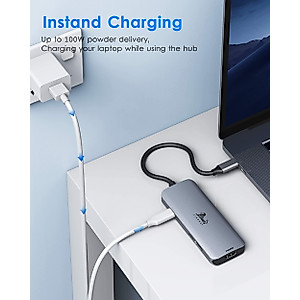 USB C Docking Station Dual HDMI, USB C to Dual Monitors Adapter to Dual 4K HDMI, 3 USB, PD Charging Port, LIONWEI USB C Hub Dual Monitor for Dell XPS 13/15, Lenovo Yoga, HP x360 /Elitebook, etc