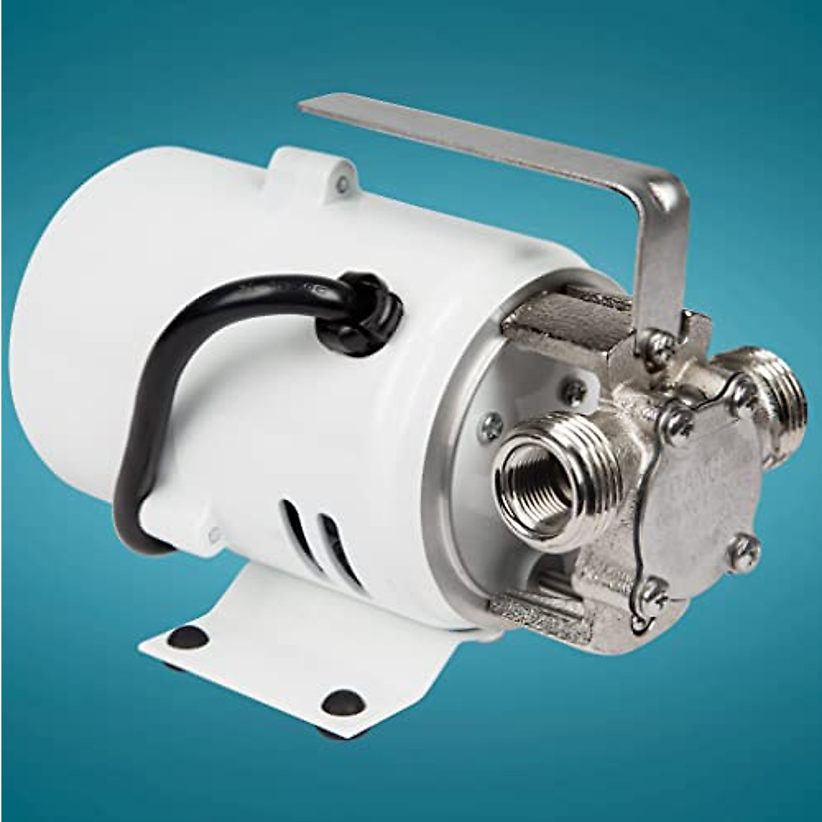 Little Giant 360S 115 Volt, 360 GPH 1/10 HP Stainless Steel Non-Submersible Multi-Purpose Utility Water Transfer Pony Pump with 6-Ft. Cord, White, 555110