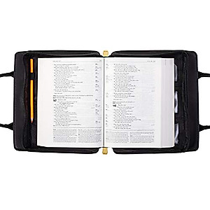 Blessed Purse Style Bible Cover for Women Black Faux Leather, Black Medium