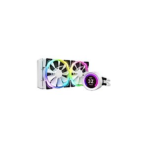 NZXT Kraken Z53 RGB 240mm - RL-KRZ53-RW - AIO RGB CPU Liquid Cooler - Customizable LCD Display - Improved Pump - Powered by CAM V4 - RGB Connector - Aer RGB 2 120mm Radiator Fans (2 Included) - White