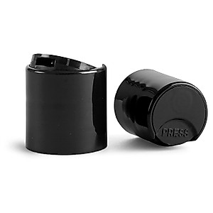 ljdeals 4 oz Clear Plastic Empty Bottles with Black Disc Top Caps, Squeezable Refillable Containers for Shampoo, Lotions, Cream and more Pack of 6, BPA Free, Made in USA