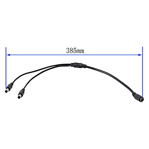 zdyCGTime 2Pack DC Power Female to Male Splitter Adapter Cable 1 Female to 2 Male 5.5mm x 2.1mm DC Power Supply Splitter Cord for Security CCTV Parking Security Cameras(1 to 2)