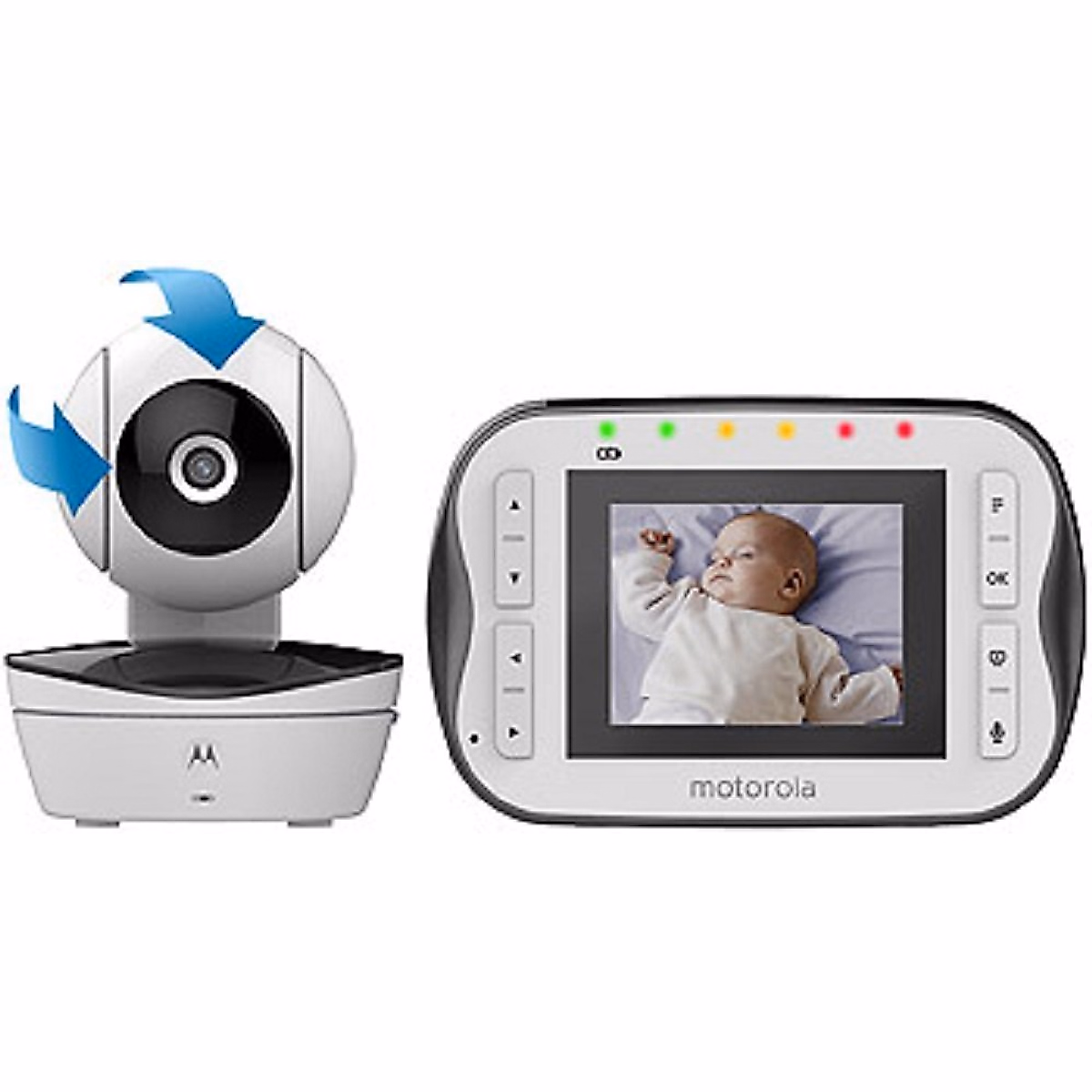 Motorola Digital Video Baby Monitor MBP41S with Video 2.8 Inch Color Screen, Infrared Night Vision, with Camera Pan, Tilt, and Zoom … (2.8" Screen - One Camera)