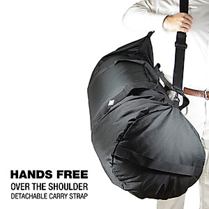 North Star Sports SD1842 Diamond Ripstop Standard Duffle Gear Bag 18"H x 18"W x 42"L, 175 Liter, Midnight Black Duffel Northstar Bags