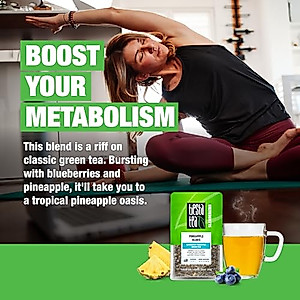 Tiesta Tea - Pineapple Blues | Blueberry Pineapple Green Tea | Premuim Tropical Loose Leaf Tea Blend | Medium Caffeinated Green Tea | Make Hot or Iced Tea & Up to 25 Cups - 2 Ounce Resealable Pouch