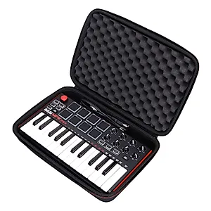 LTGEM Travel Hard Carrying Case for Akai Professional MPK Mini MK3 / MPK Mini Play MK3 / MPK Mini MKII/MPK Mini Play - 25 Key USB MIDI Keyboard Controller, Black+Black(Case Only)