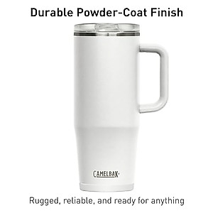 CamelBak Thrive Leak-Proof 32 oz Mug, Insulated Stainless Steel - For travel, coffee, tea, hot beverages - Spill Proof Cup-holder Compatible, White