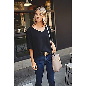 FashionPuzzle Small Versatile Crossbody Backpack (Navy)