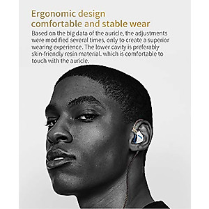 CCA C12 IEM in Ear Monitor 5BA+1DD Multi Drivers HiFi Earphones, 5 Balanced Armature and 1 Dynamic Drivers High Fidelity CCA Earbuds(Without mic, Blue)